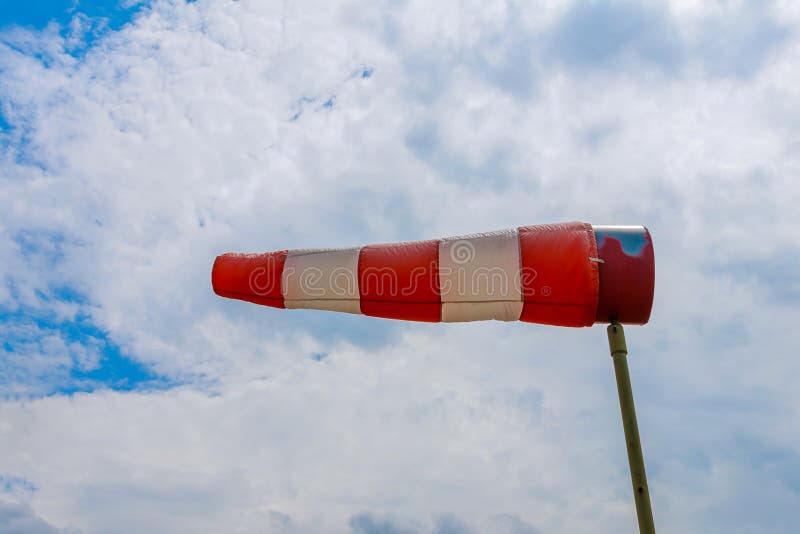 Windsock Indicator of Wind on Runway Airport Stock Photo - Image of ...