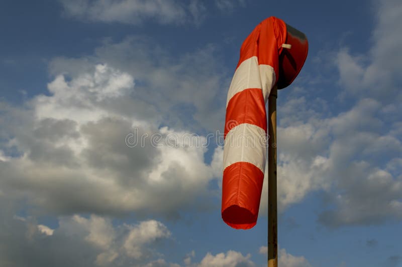 Windsock Indicator of Wind on Runway Airport Stock Photo - Image of ...
