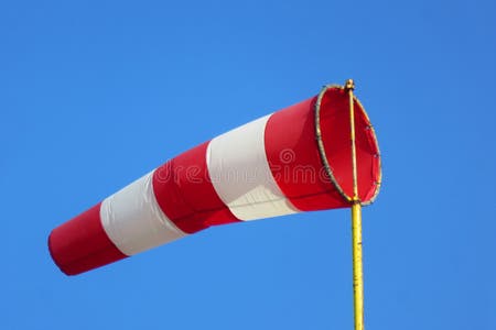 Windsock Indicator of Wind on Runway Airport. Wind Cone Indicating Wind ...