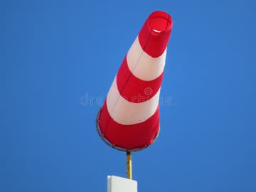 Windsock Indicator of Wind on Runway Airport. Wind Cone Indicating Wind ...