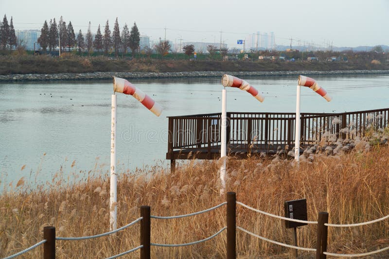 Windsock for Measuring Wind Speed and Direction Stock Image - Image of ...
