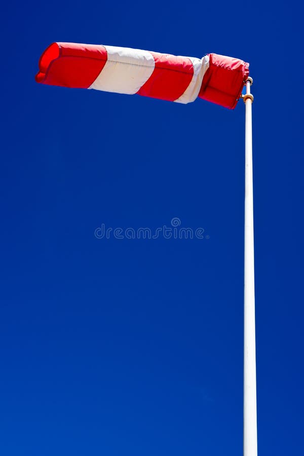 Windsock during a Strong Wind. Windsock Shows Wind Direction and ...
