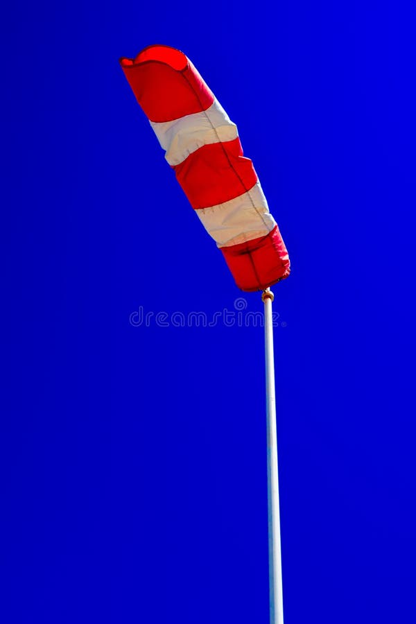 Windsock during a Strong Wind. Windsock Shows Wind Direction and ...