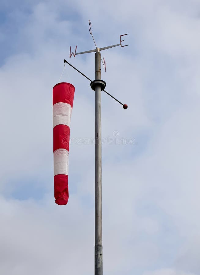 Windsock Pointing the Wind Indicating Wind Strength and Direction Stock ...