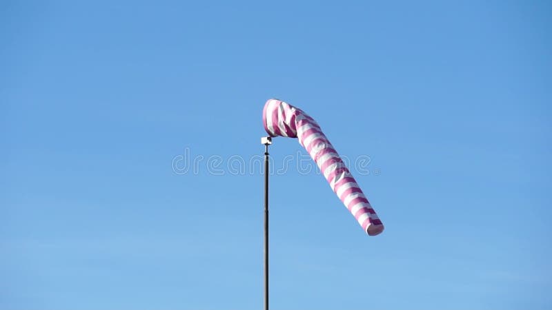 Windsock with Red and White Stripes Show Direction of Wind Blowing and ...