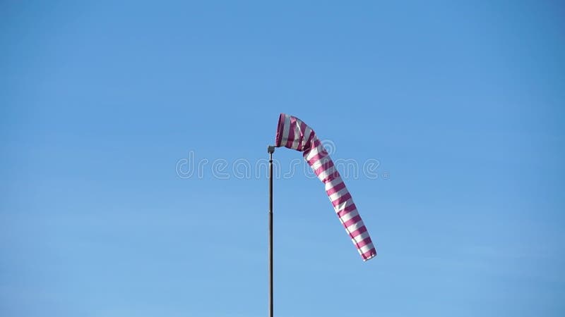 Windsock with Red and White Stripes Show Direction of Wind Blowing and ...