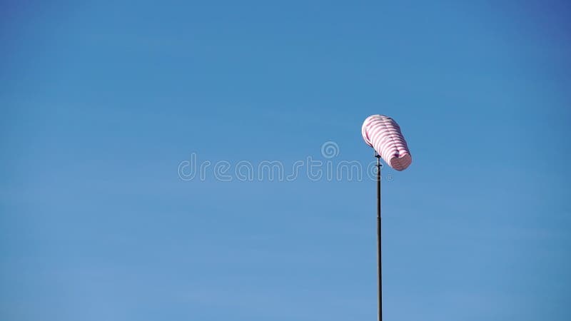 Windsock with Red and White Stripes Show Direction of Wind Blowing and ...