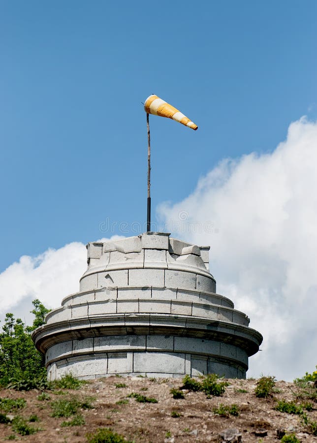 Windsock on the Stone Tower Stock Image - Image of airsock, direction ...