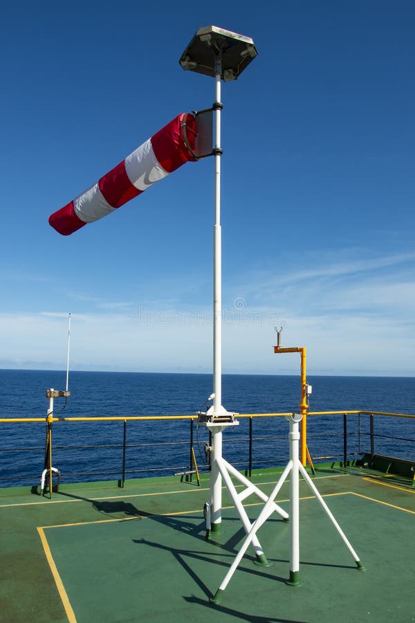 Windsock, White and Red, Indicating the Position of the Wind Stock ...