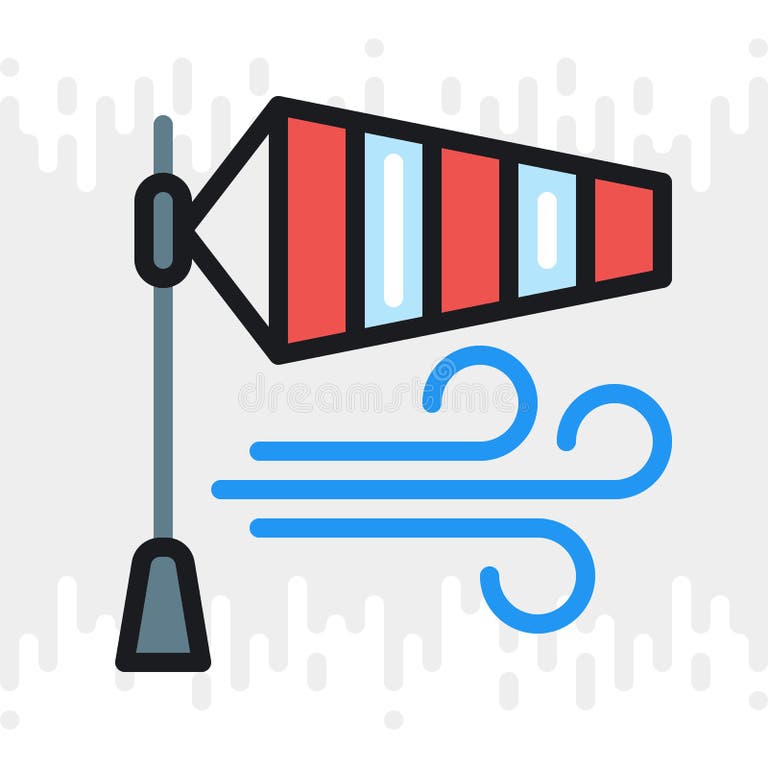Windsock or Wind Speed Flag Icon for Weather Forecast Application or ...