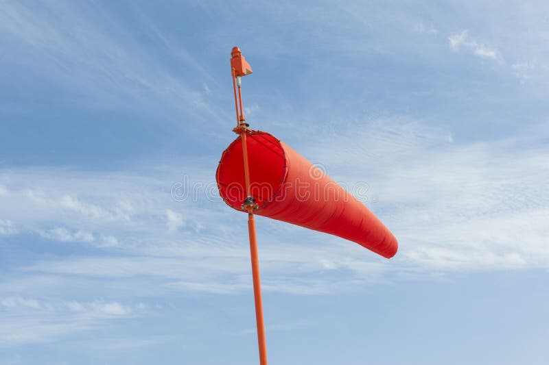 De Windsok Van Materiaal Controleert De Richting Van De Windslag in ...