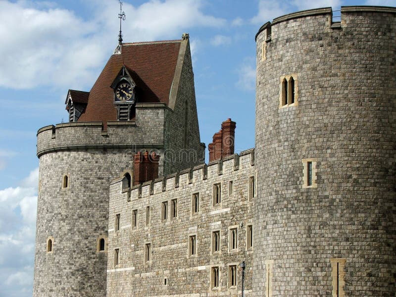 Windsor Castle clock tower stock photo. Image of roof - 20891076