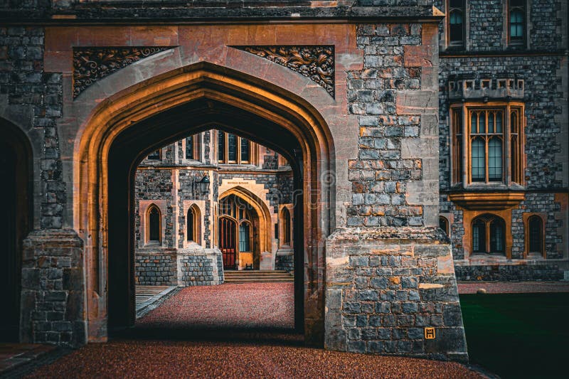 Windsor castle gates stock photo. Image of attraction - 362078410