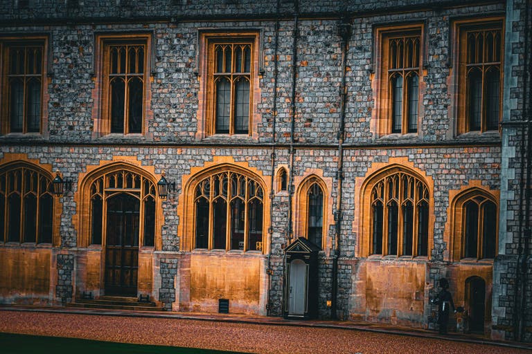 Windsor castle outer wall stock image. Image of historic - 362077167