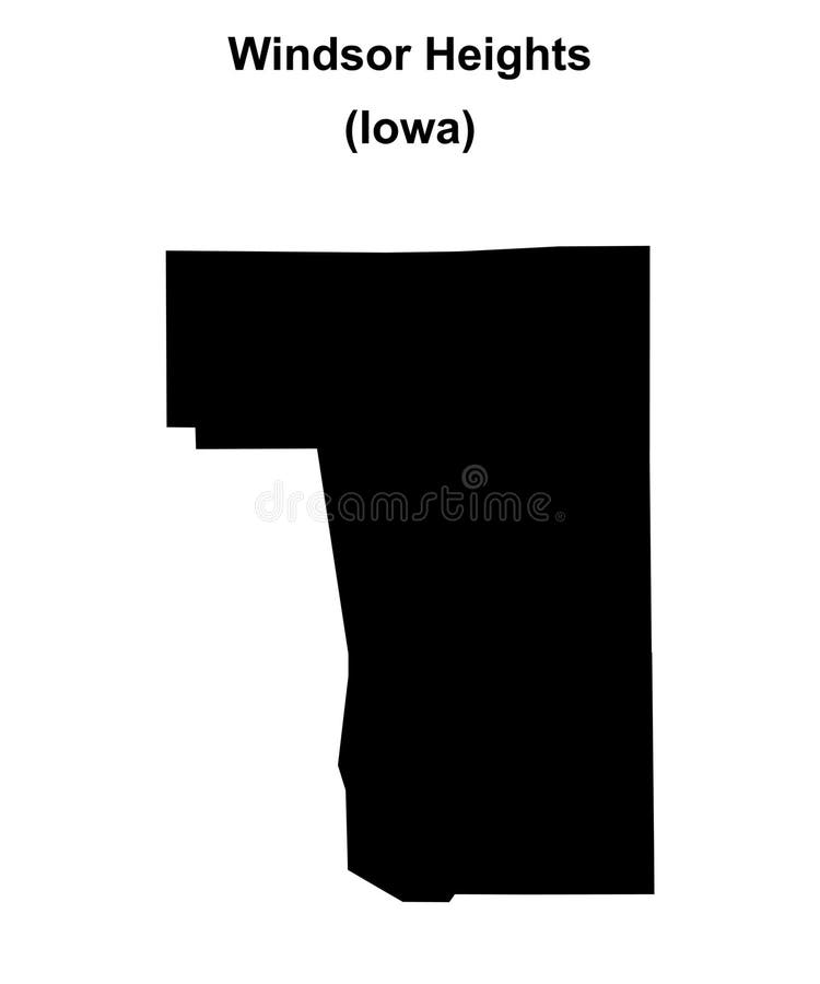 Windsor Heights Outline Map Stock Illustration - Illustration of ...