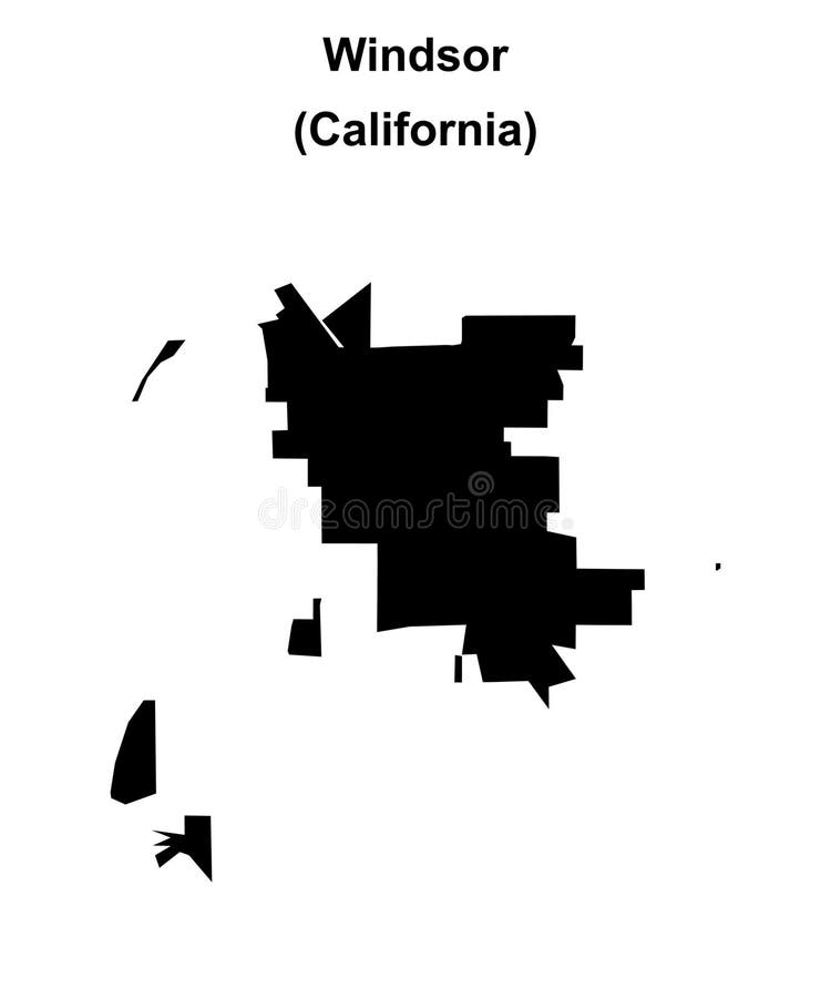 Windsor outline map stock vector. Illustration of shape - 356998931