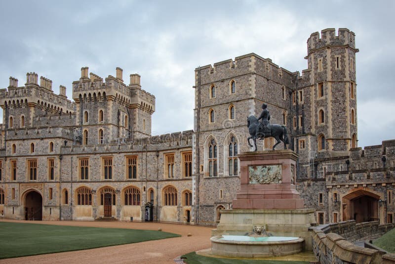 Windsor, UK, December 22nd 2022 - Windsor Castle from Outside with ...