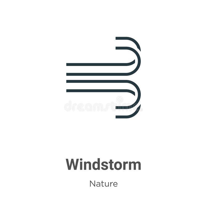 Windstorm Vector Icon on White Background. Flat Vector Windstorm Icon ...