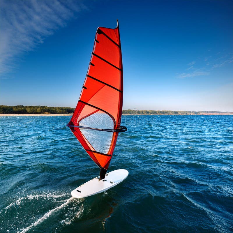 Windsurf, AI generated stock illustration. Illustration of water ...