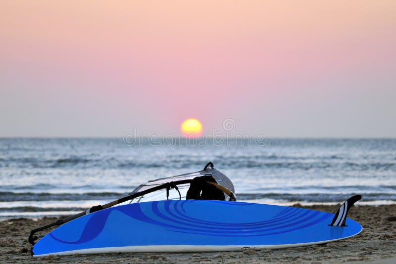 Windsurf at sunset stock image. Image of sail, tropical - 7379023