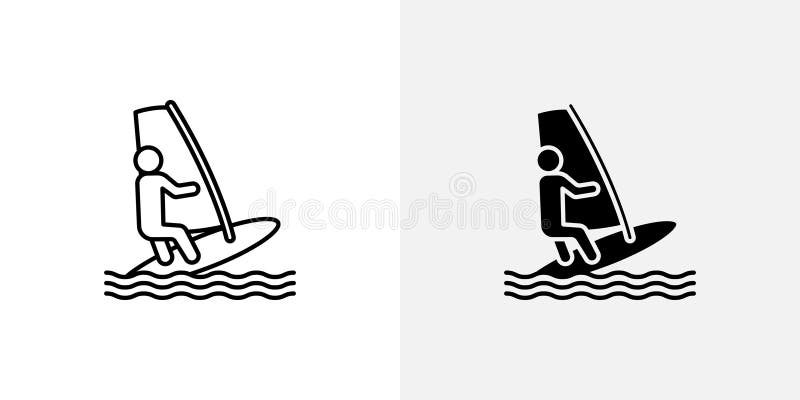 Windsurf vecor icon set stock vector. Illustration of abstract - 340377436