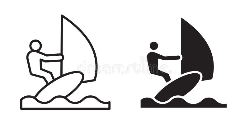 Windsurf vecor icon set stock vector. Illustration of fitness - 340723268