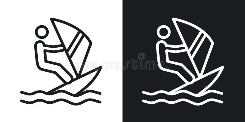 Windsurf vecor icon set stock illustration. Illustration of beach ...
