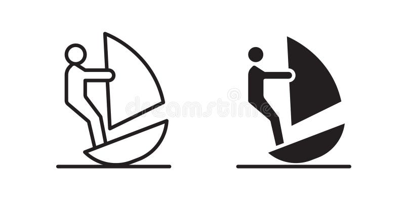 Windsurf vecor icon set stock vector. Illustration of wind - 340709395