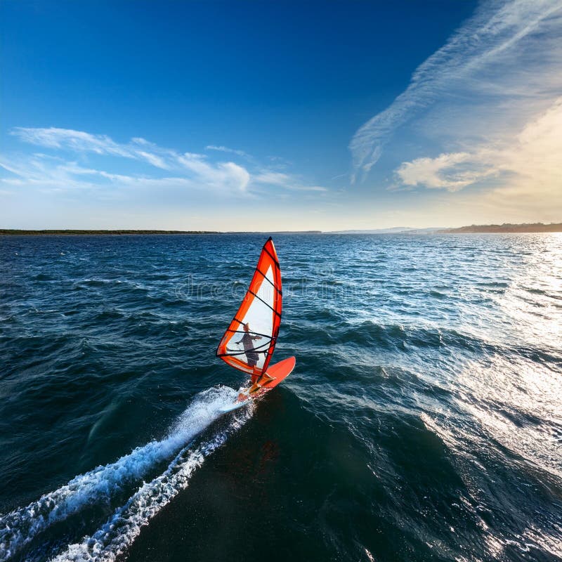 Windsurf, AI generated stock illustration. Illustration of play - 333826541