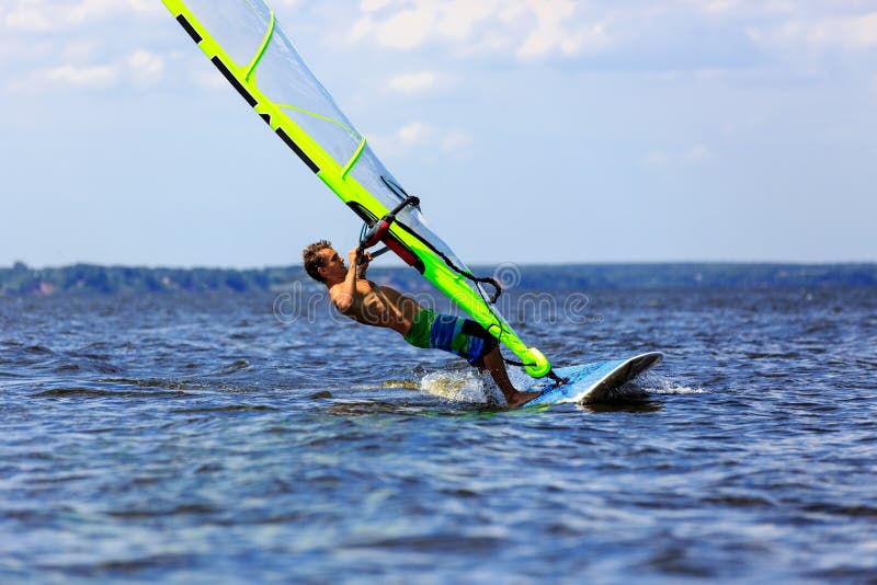 Windsurfer falls stock photo. Image of power, surf, leisure - 33096618
