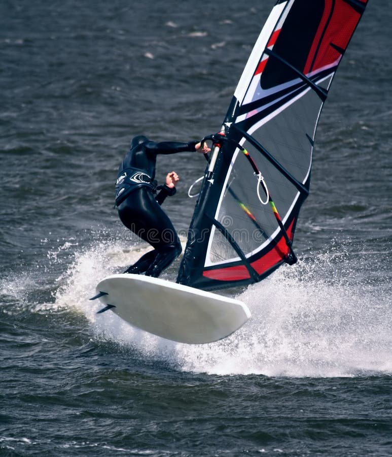 Windsurfer in Jump stock photo. Image of sindsurfing - 15573914