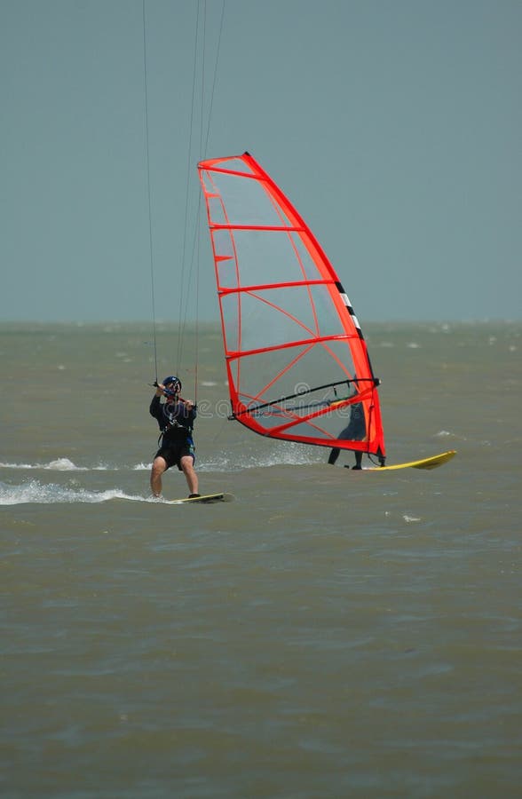 Windsurfer and parasurfer stock image. Image of wind, sailboat - 180623