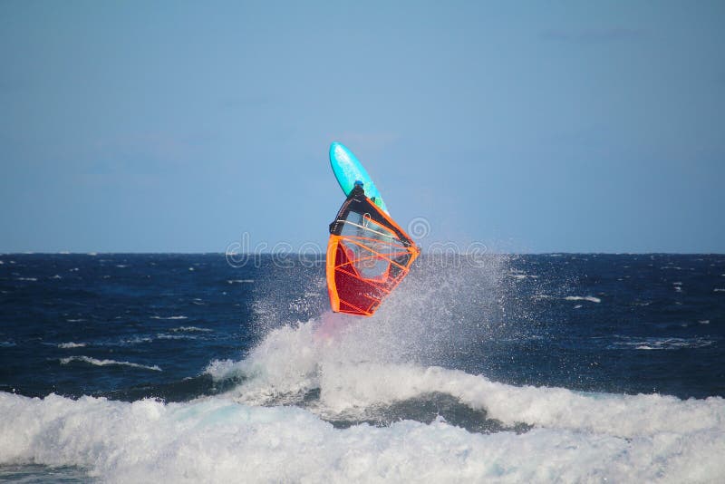 Windsurfer in Ocean and Wild Shark Underwater Stock Photo - Image of ...