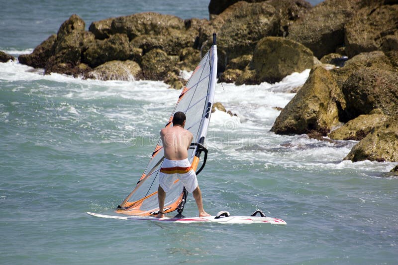 Windsurfing boy stock photo. Image of people, coast, sail - 1114870