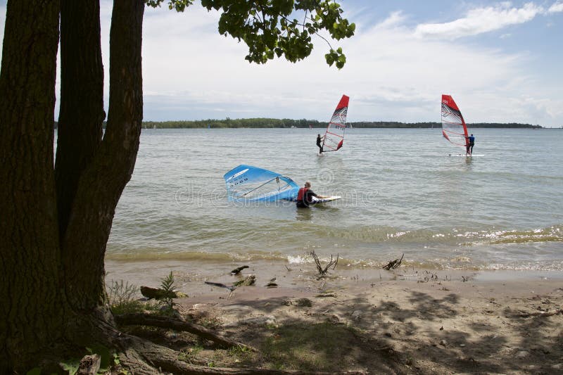Windsurfing in Cherry Beach, Toronto Editorial Photo - Image of people ...