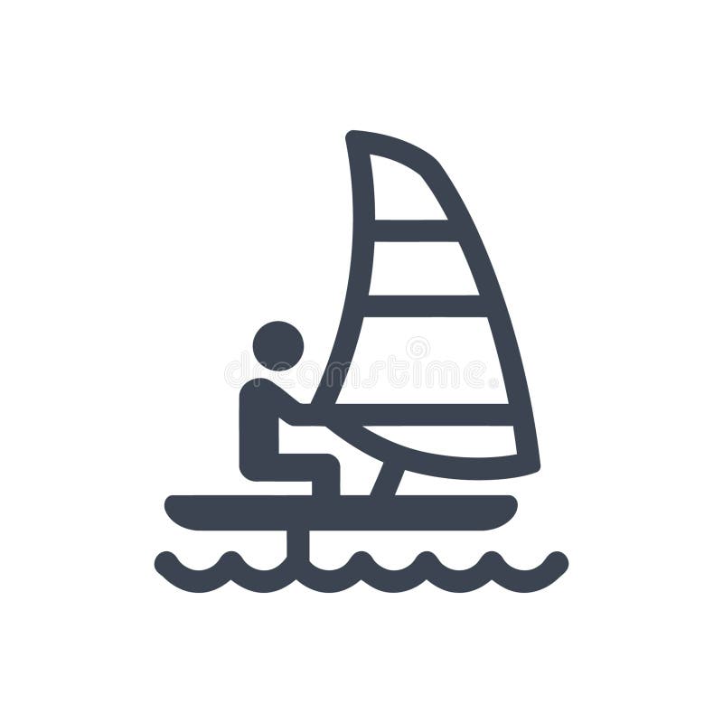 Windsurfing Icon stock vector. Illustration of sign - 374474808