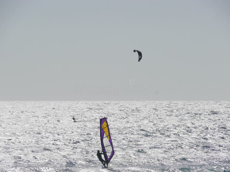 Windsurfing kite surfing stock image. Image of kite, nature - 81146523
