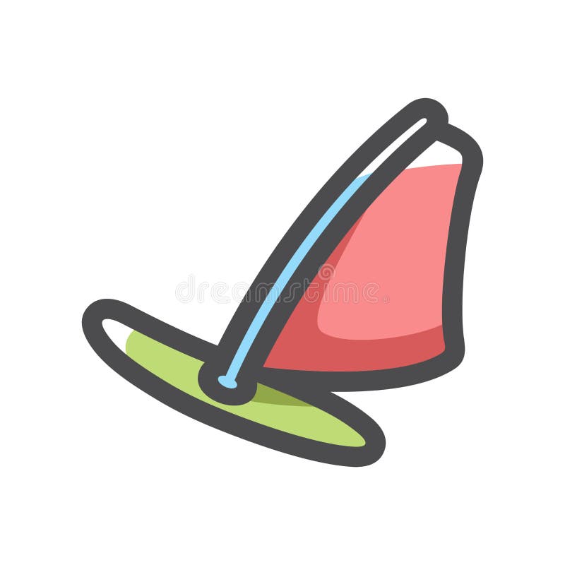 Windsurfing. Vector Illustration Stock Vector - Illustration of ...