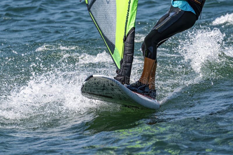 Windsurfing Scene on Lake Como Detail Stock Photo - Image of surf ...