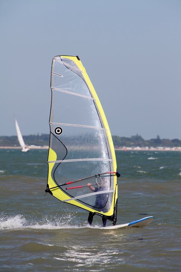Windsurfing on the Solent stock image. Image of surfboard - 25061077