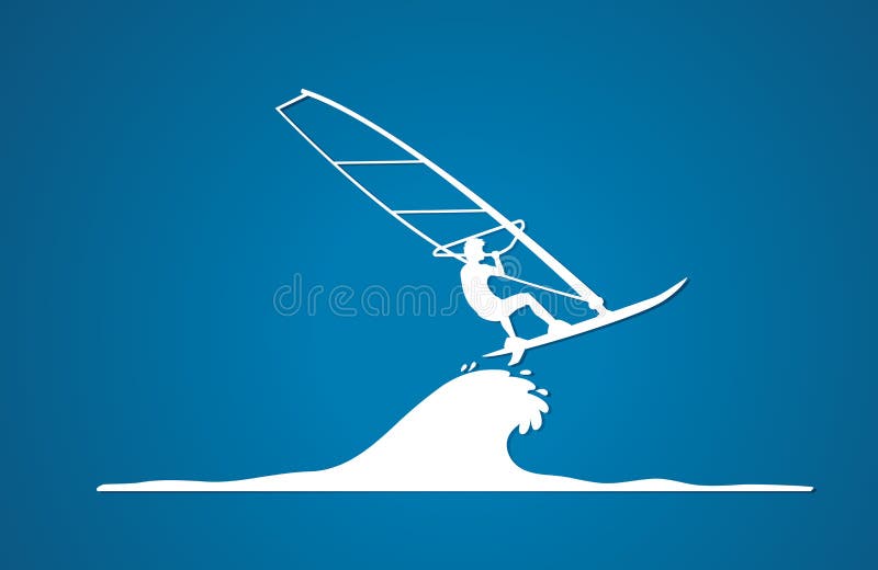 Windsurfing stock vector. Illustration of summer, information - 74994404
