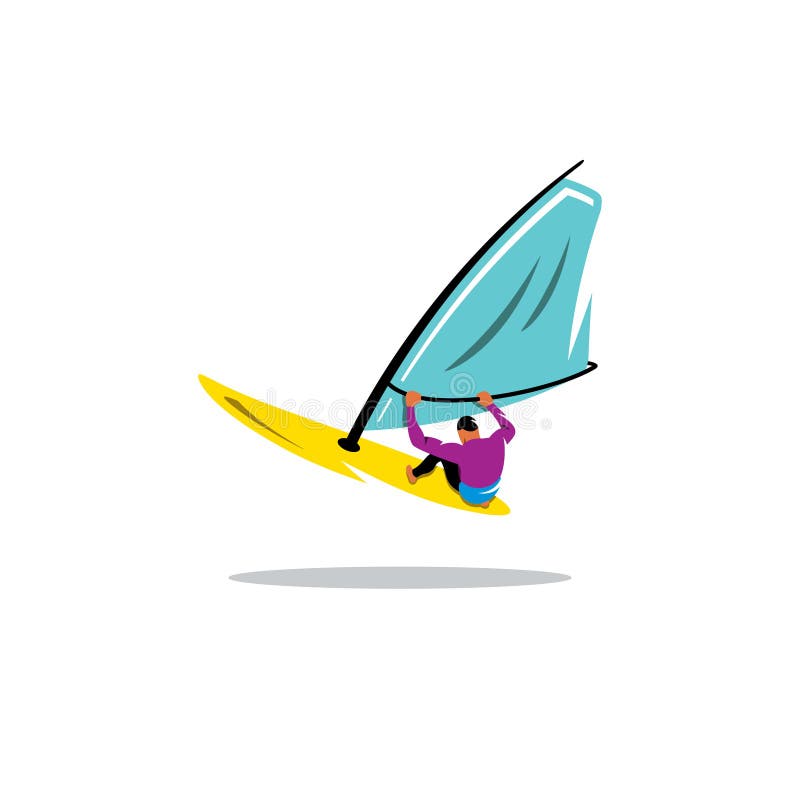 Windsurfing Vector Illustratie Vector Illustratie - Illustration of ...