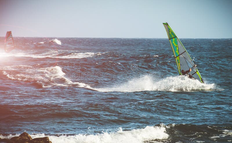 Windsurfing stock image. Image of wave, trick, pacific - 59596553
