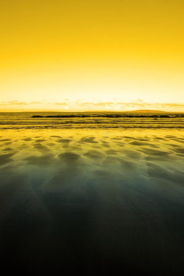 Windswept Sunset Winter Beach View Stock Photo - Image of scenery ...