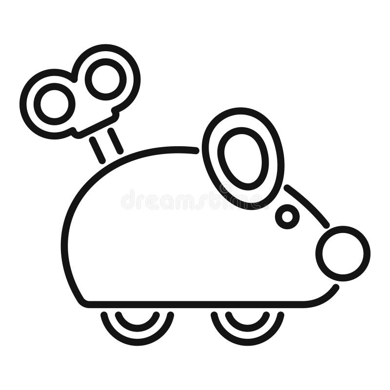 Windup mouse toy line art stock vector. Illustration of decor - 319938114