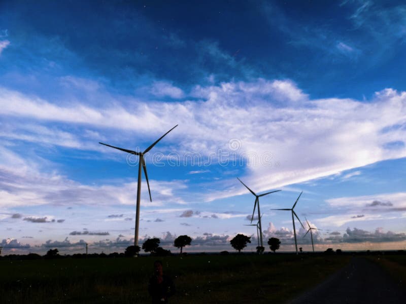 Windwill stock image. Image of machine, tower, building - 261713729
