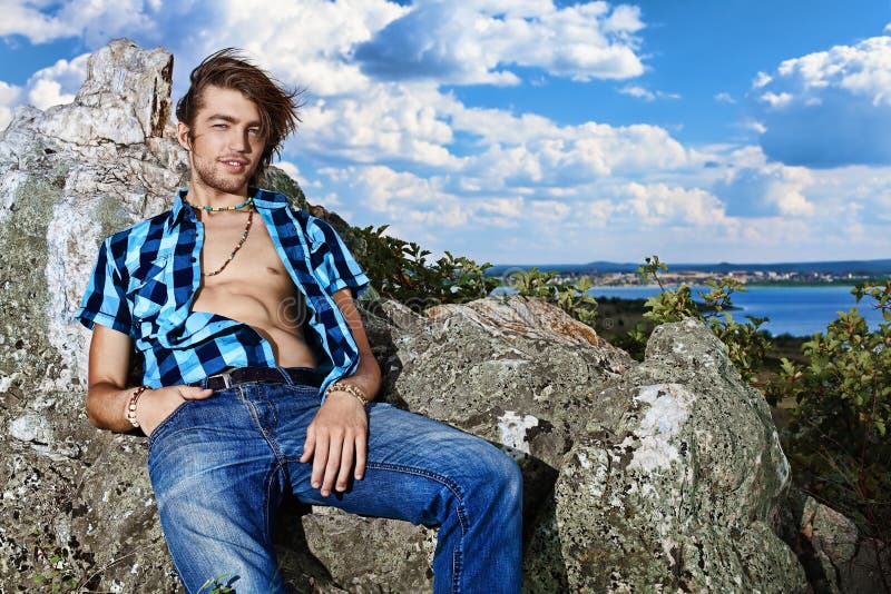 A young male cowboy stock photo. Image of portrait, full - 21124810