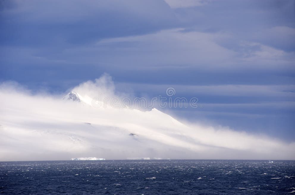 Windy Antarctic Sound stock image. Image of inhospitable - 14494053