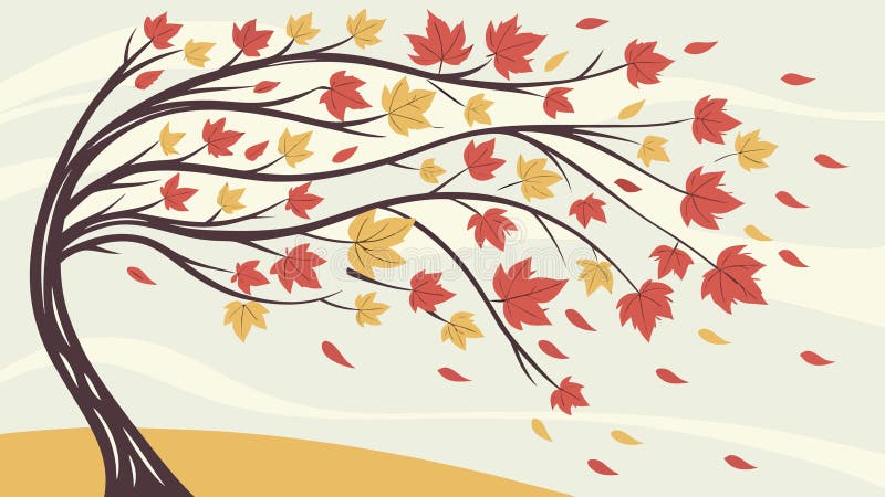Blowing Wind Windy Day Tree Stock Illustrations – 265 Blowing Wind ...