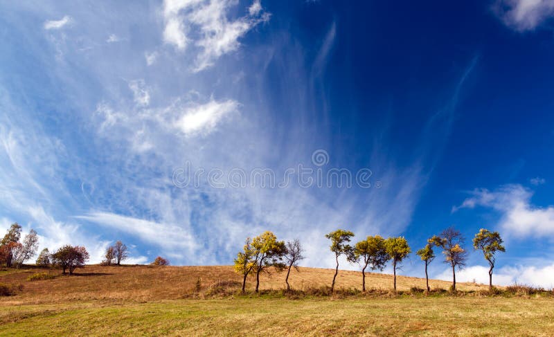 Windy Autumn Sky stock afbeelding. Image of kleuren, zonlicht - 43701093